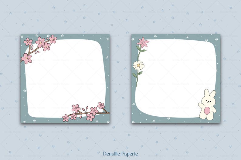 Floral Printable Notepad, Adorable Notepad Template, Cute Flower Memo ...