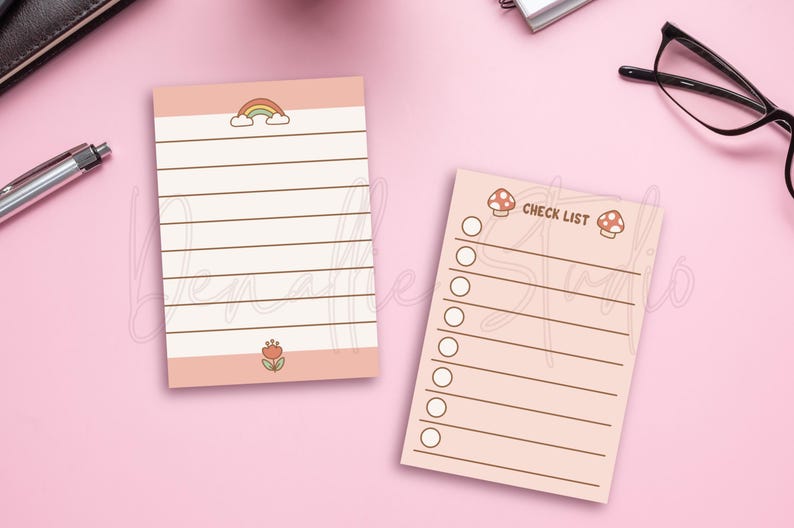 Cute Printable Notepad, Adorable Memo Pad, Cute Notepad Template ...