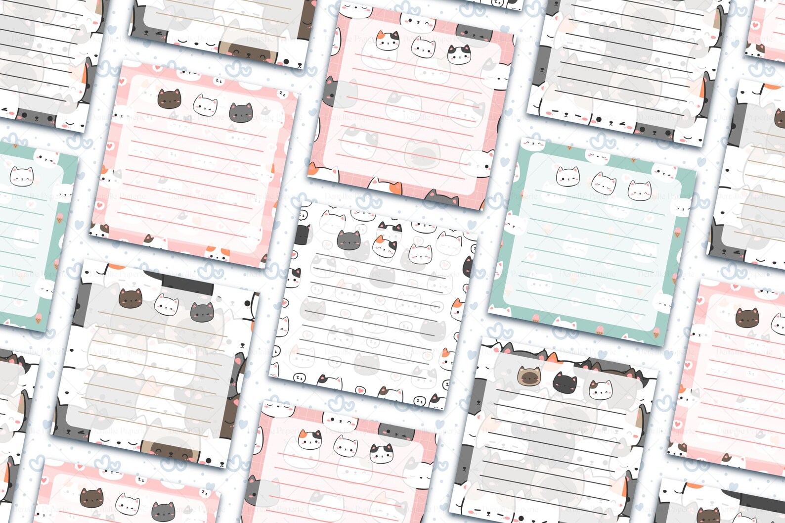 Cat-themed Printable Notepad, Cat Memo Pad, Cute Notepad, Digital ...