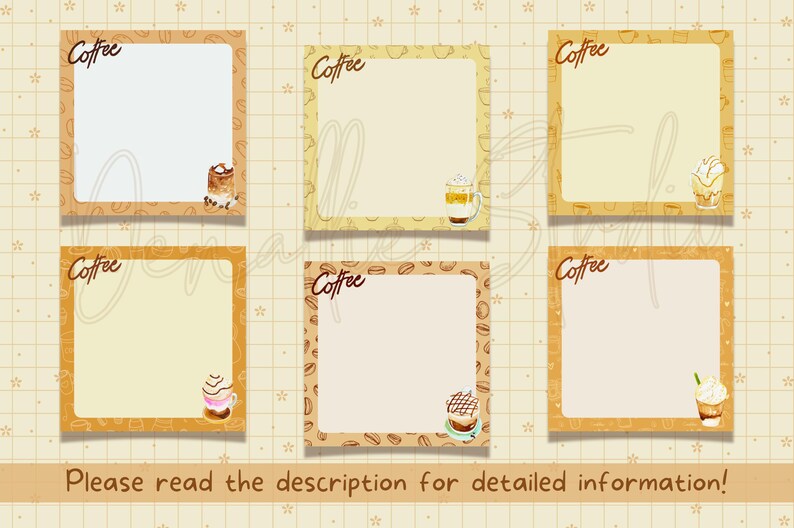 Coffee-themed Printable Notepad, Coffee Memo Pad, Digital Download ...