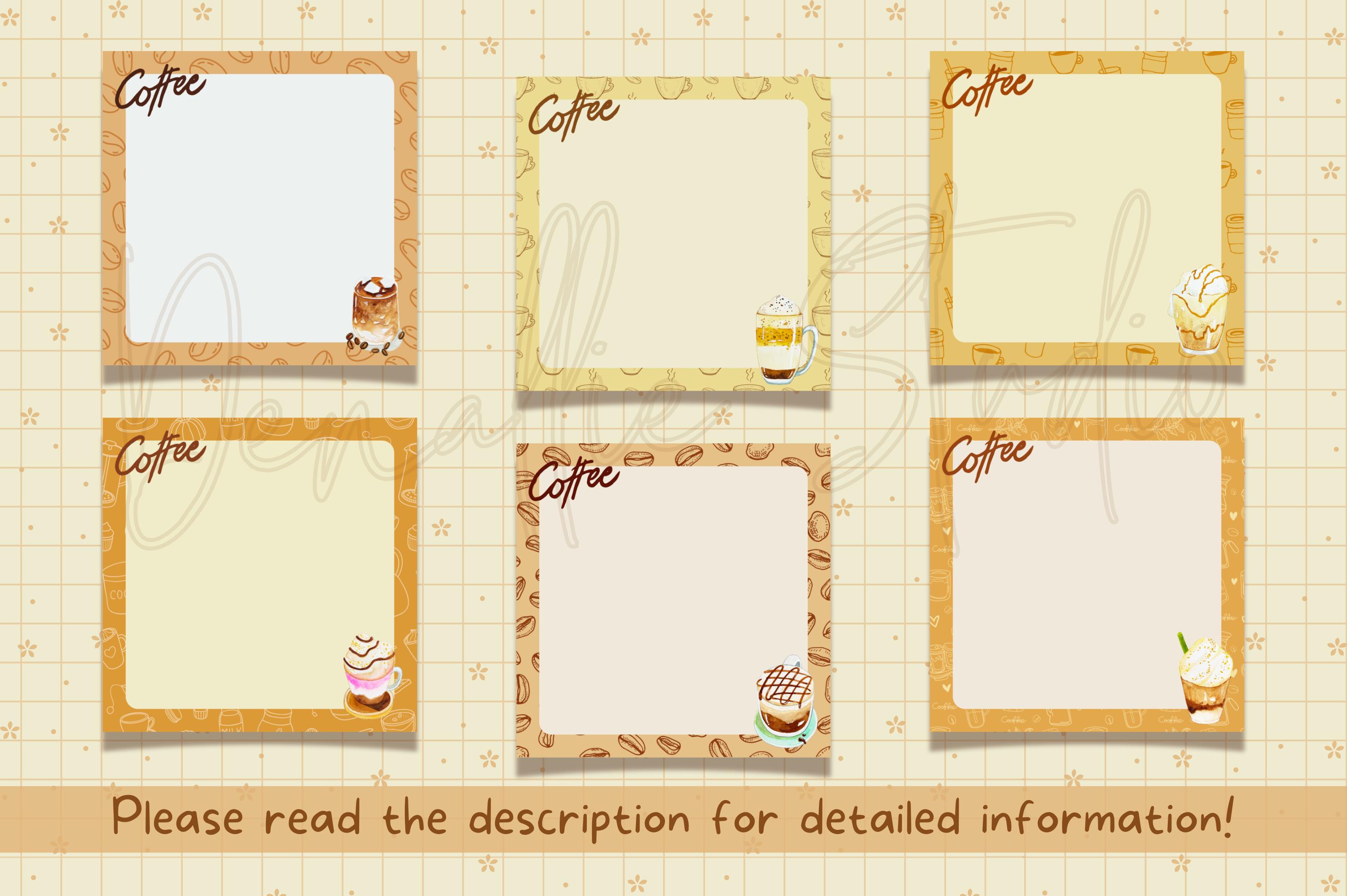 Coffee-themed Printable Notepad, Coffee Memo Pad, Digital Download, Sticky Note Template - Etsy