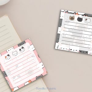 Cat-themed Printable Notepad, Cat Memo Pad, Cute Notepad, Digital ...