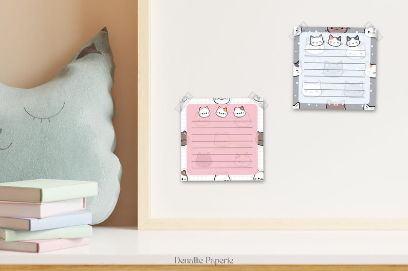 Kitten-themed Printable Notepad, Cat Memo Pad, Cute Cat Notepad, Kitten ...