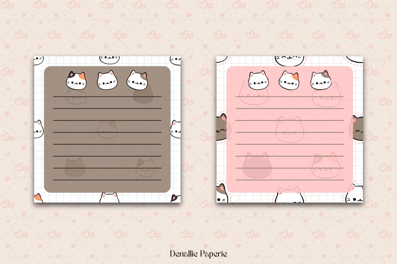 Kitten-themed Printable Notepad, Cat Memo Pad, Cute Cat Notepad, Kitten ...