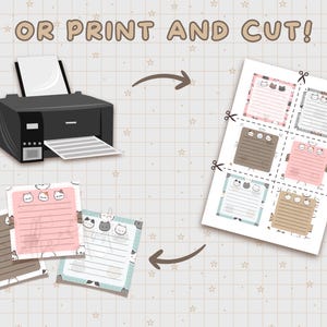 Kitten-themed Printable Notepad, Cat Memo Pad, Cute Cat Notepad, Kitten ...