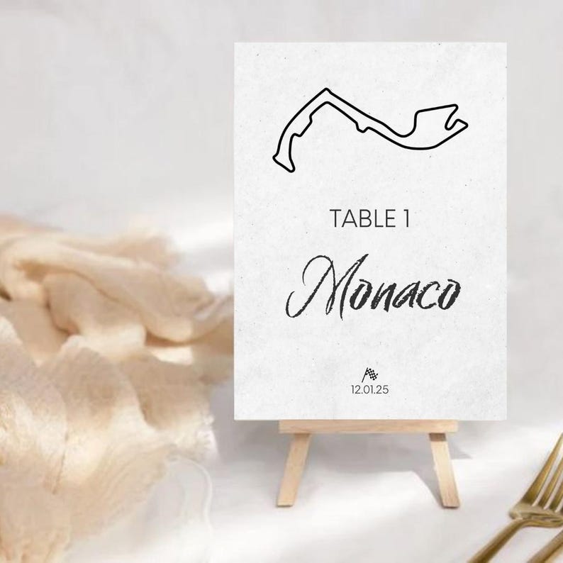 F1 Racing Wedding Seating Chart & Table Numbers: Grand Prix Theme ...