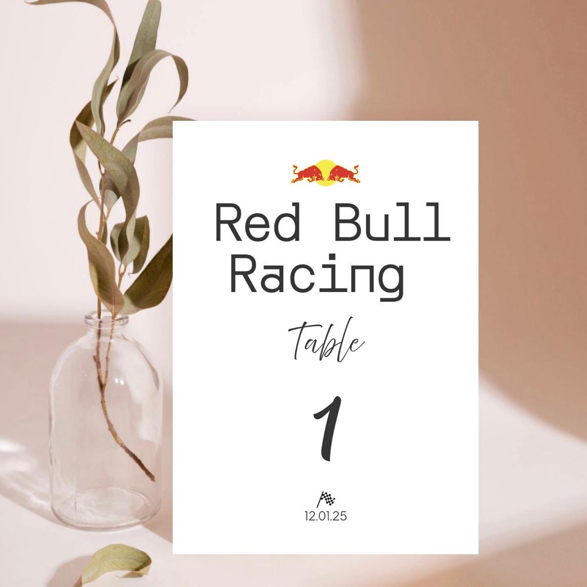 F1 Teams Wedding Table Numbers – Canva Editable Template (tables 1–10 ...