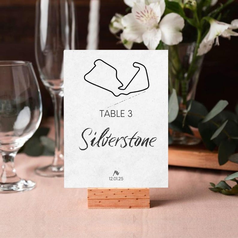 F1 Racing Wedding Seating Chart & Table Numbers: Grand Prix Theme ...