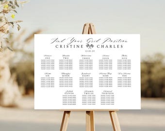F1 Racing Wedding Seating Chart & Table Numbers 1-10 – Editable Canva ...