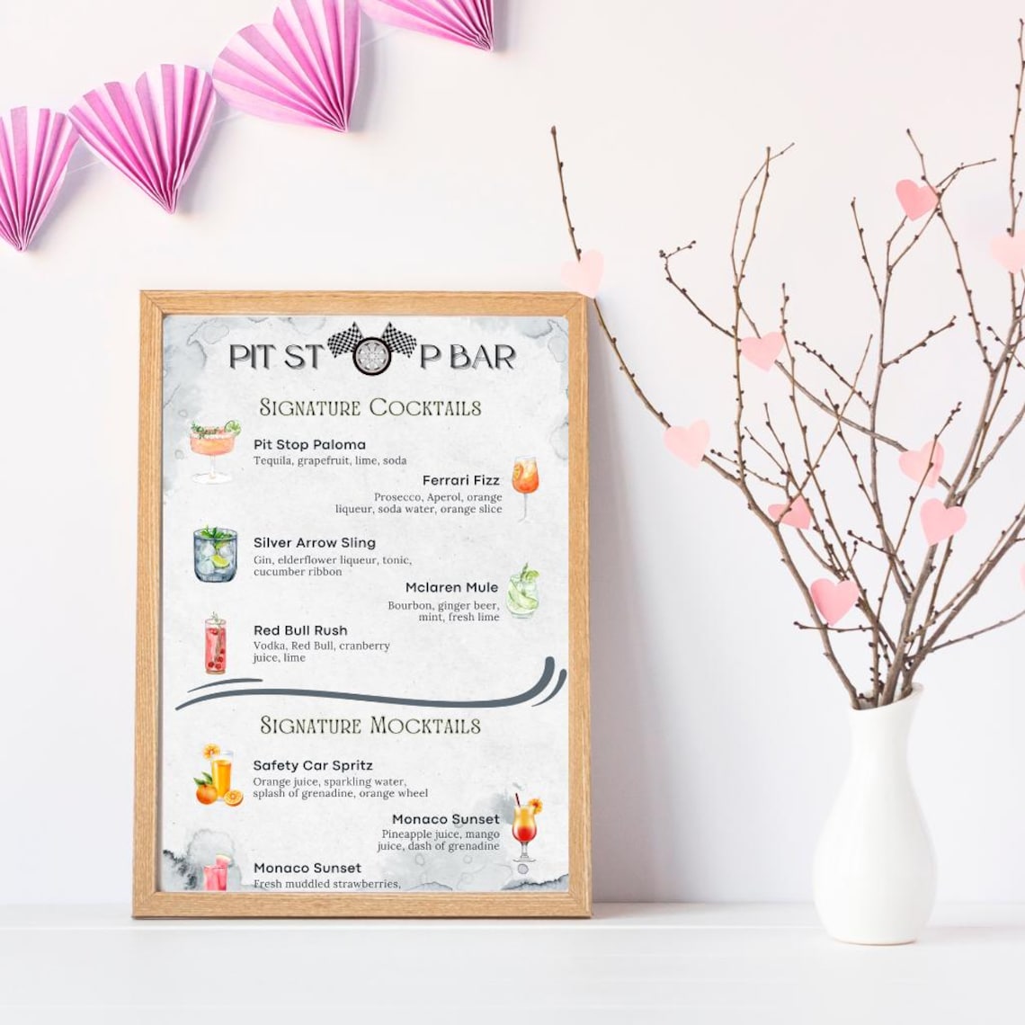 F1-themed Bar Menu Template: Race Car Cocktail Menu (editable PDF) - Etsy