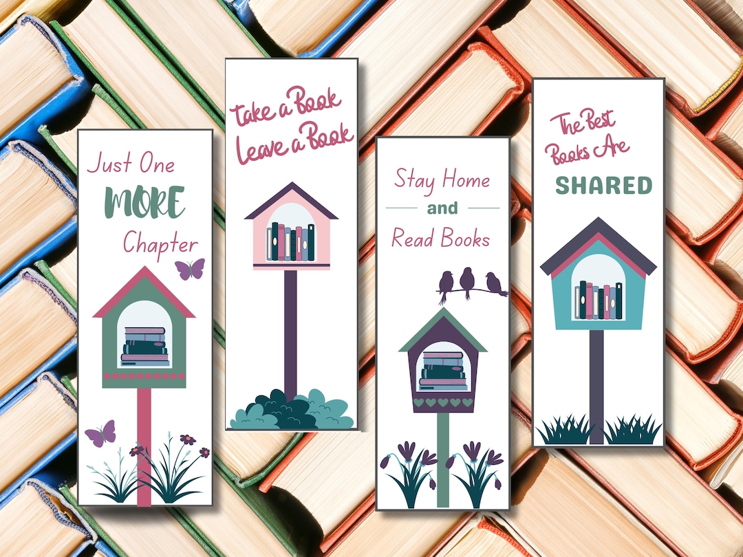 Little Free Library Printable Bookmarks, Instant Download, US Letter ...
