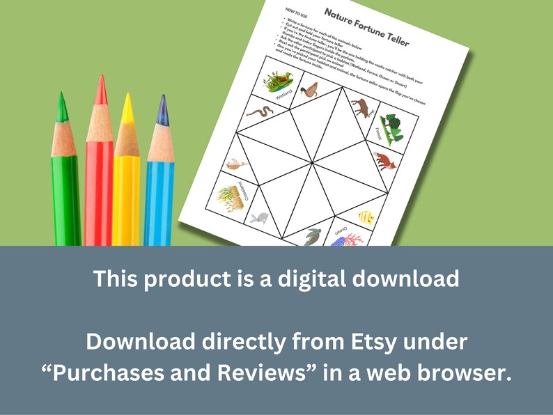 Nature Cootie Catcher, Animal and Habitat Fortune Teller, Summer Camp ...