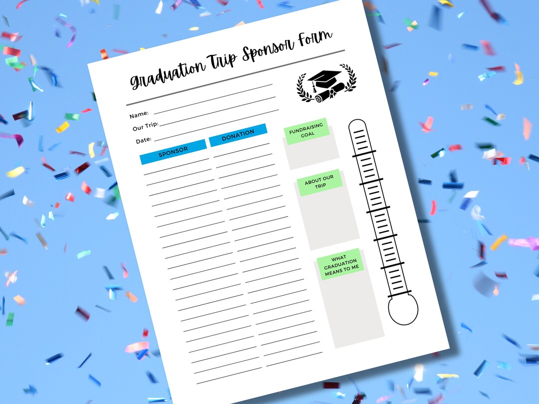 Graduation Trip Sponsorship Form Instant Download, Graduation ...