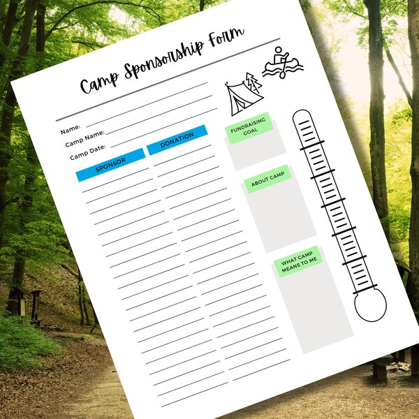 Summer Camp Registration Form Template - Etsy