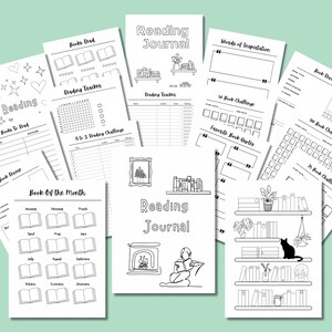 A5 Reading Journal Page Bundle, Instant Download Including Reading ...