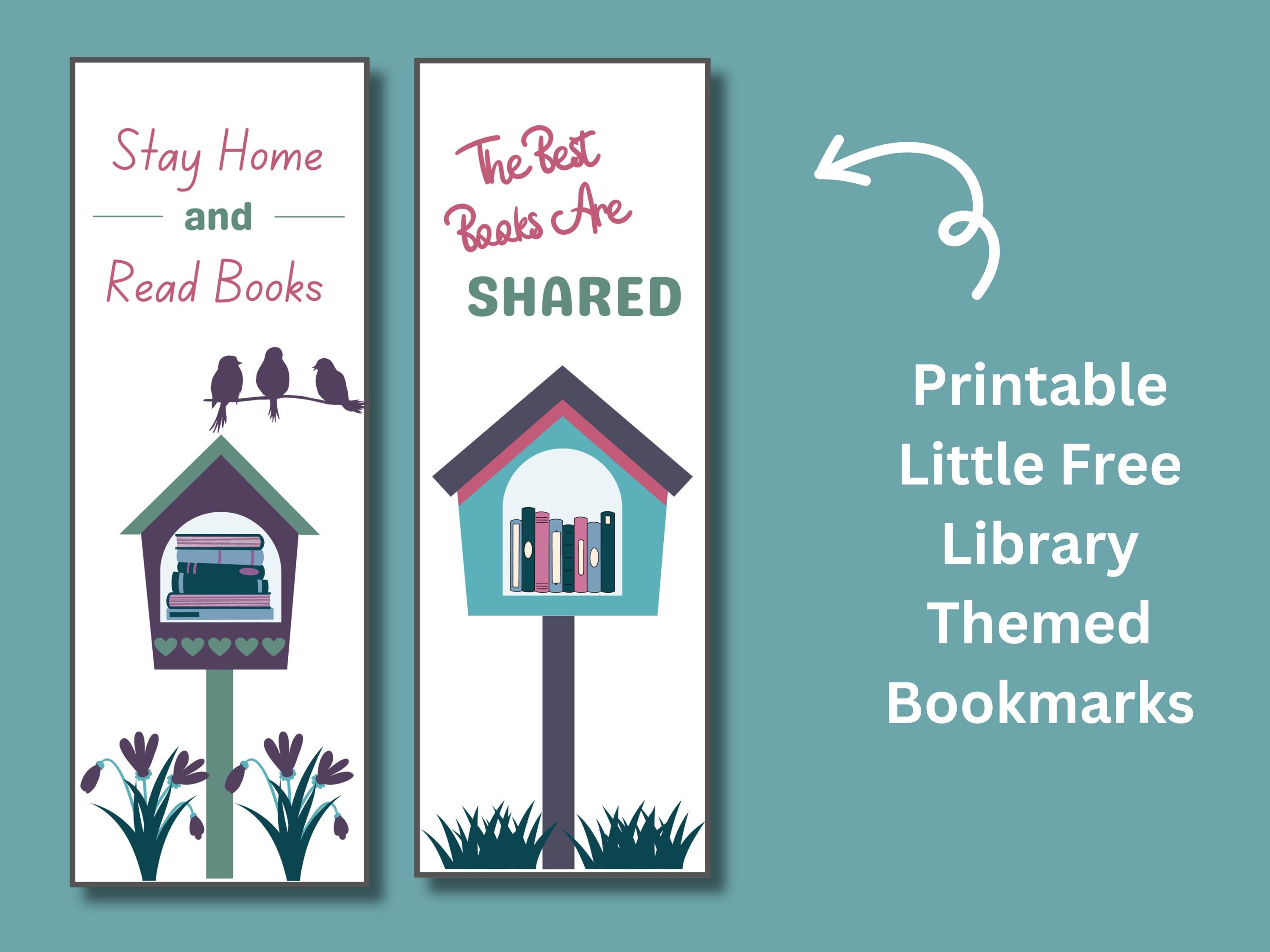 Little Free Library Printable Bookmarks, Instant Download, US Letter ...