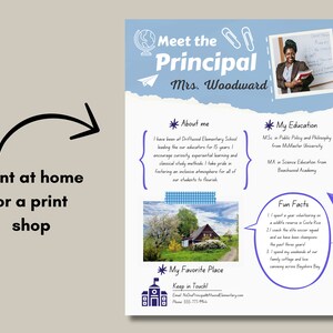 Meet the Principal Editable Template for Canva, Editable and ...