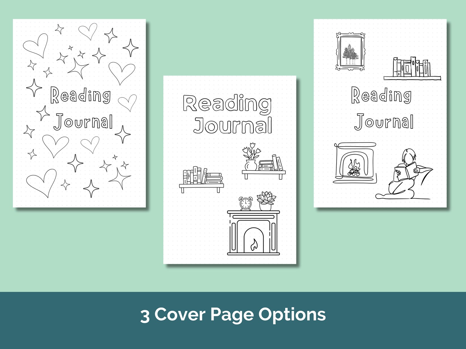 A5 Reading Journal Page Bundle, Instant Download Including Reading ...