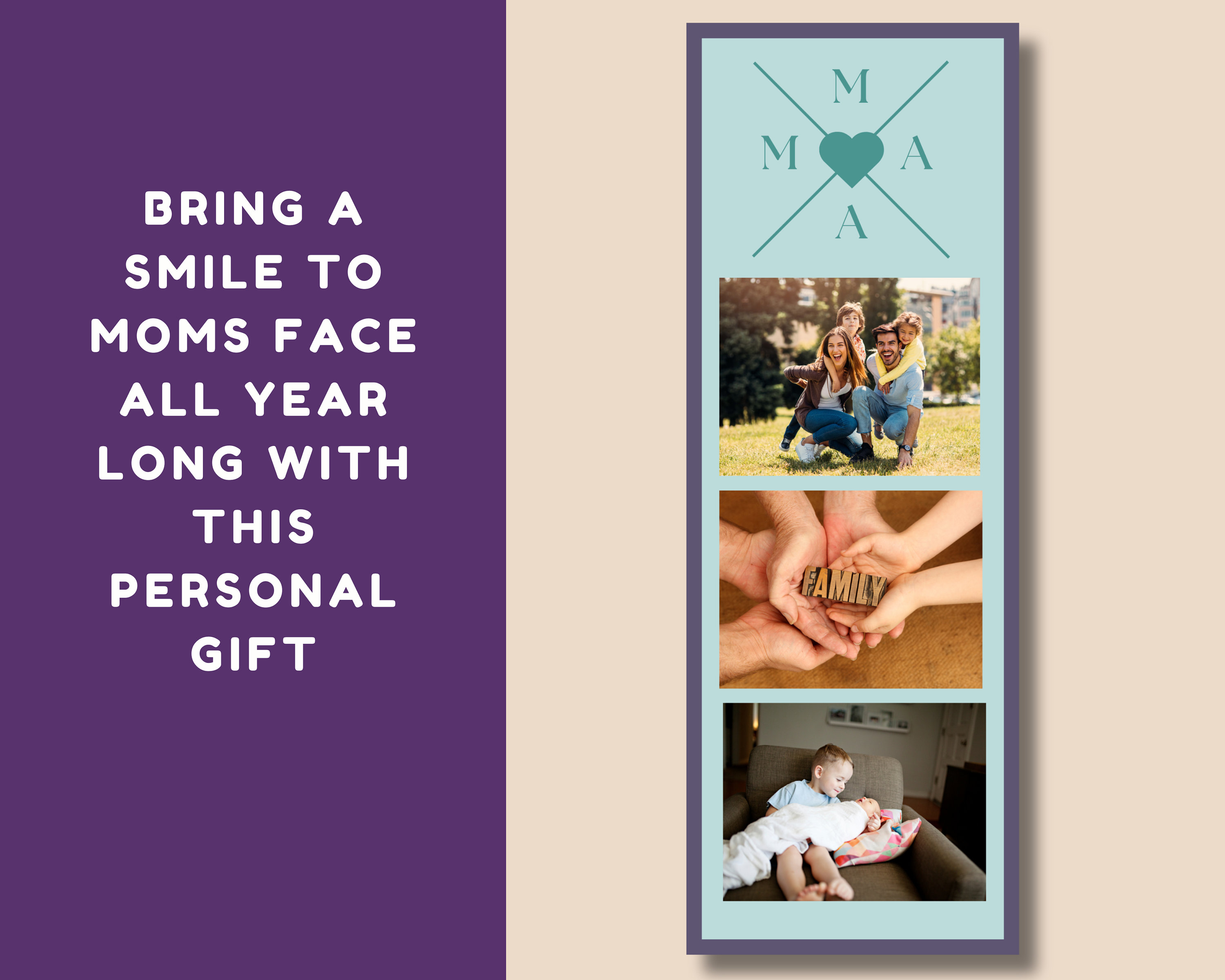 Mom Photo Bookmark Canva Template, Personalized Photo Bookmark for Mom ...