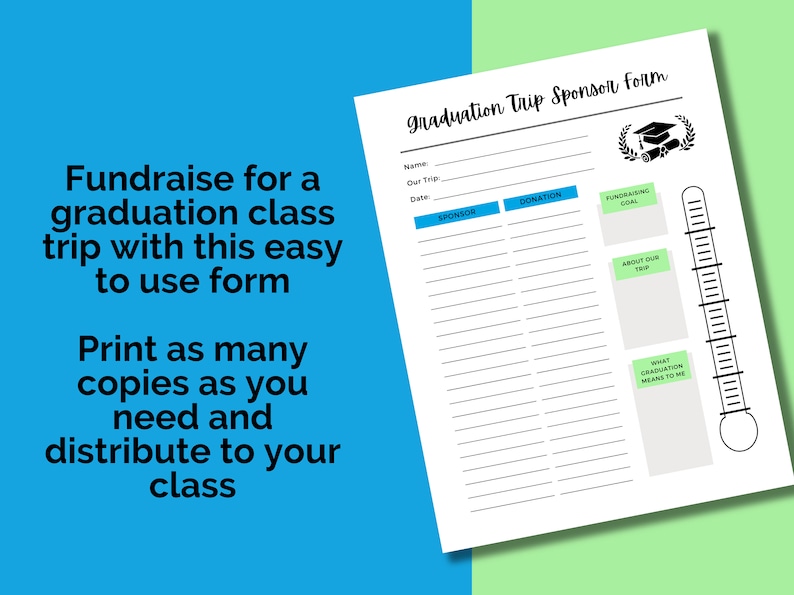 Graduation Trip Sponsorship Form Instant Download, Graduation ...
