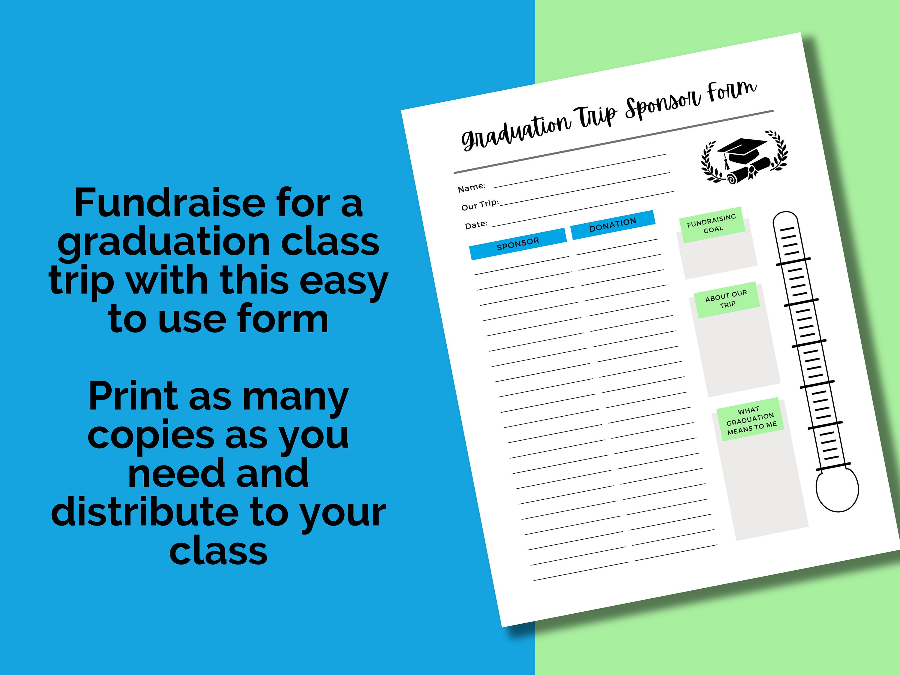 Graduation Trip Sponsorship Form Instant Download, Graduation ...