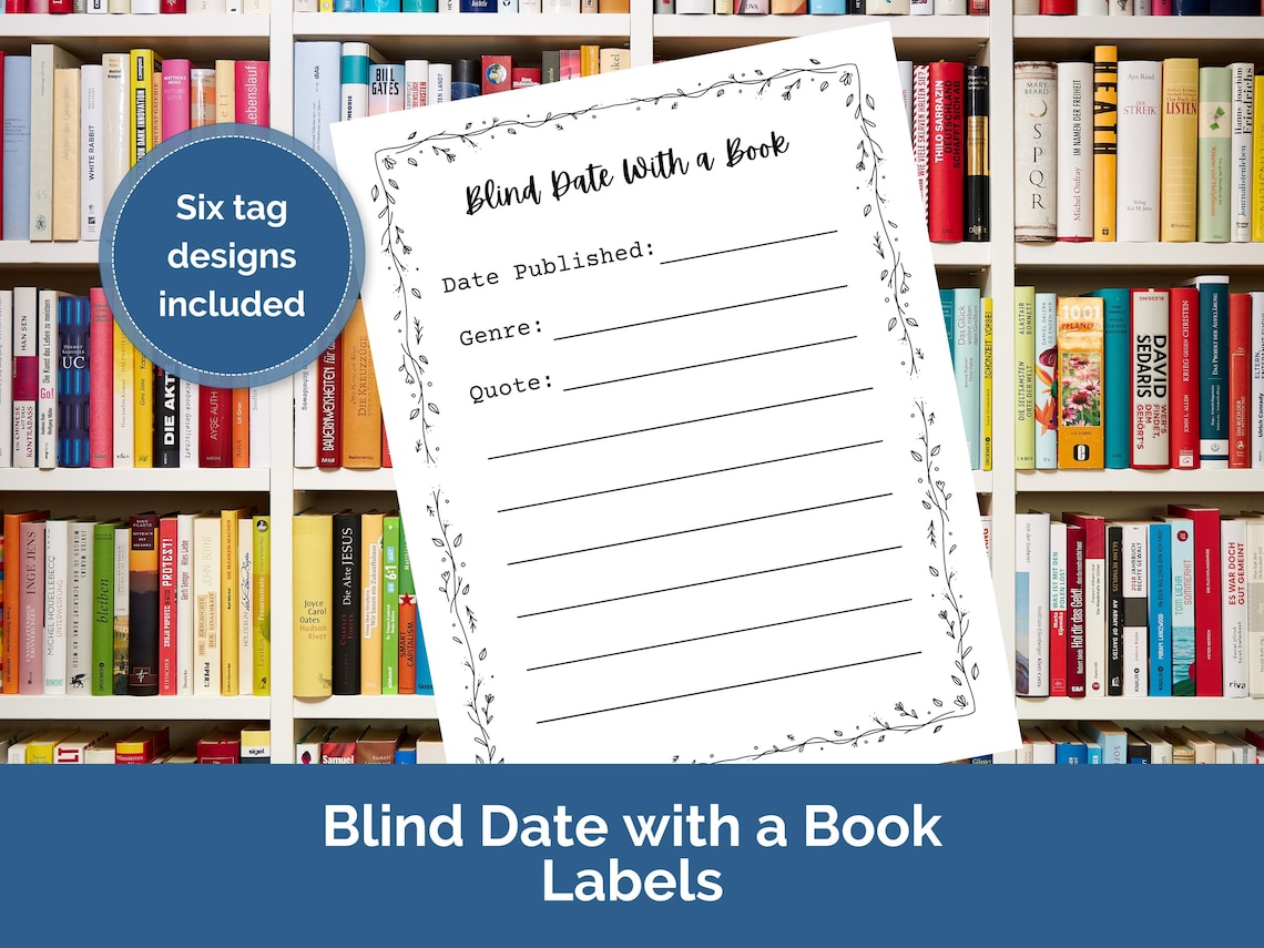 Blind Date With a Book Tags Printable PDF, Surprise Book Gift Tags ...