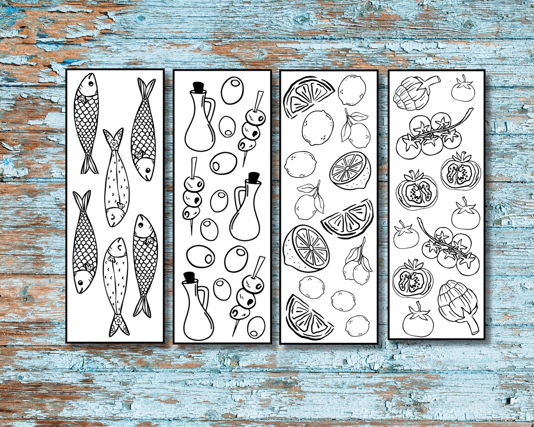 Italian Food Coloring Bookmarks: Printable A4/US Letter Download ...