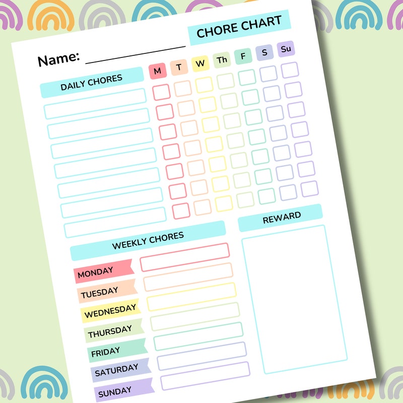 Toddler Chore Chart - Etsy