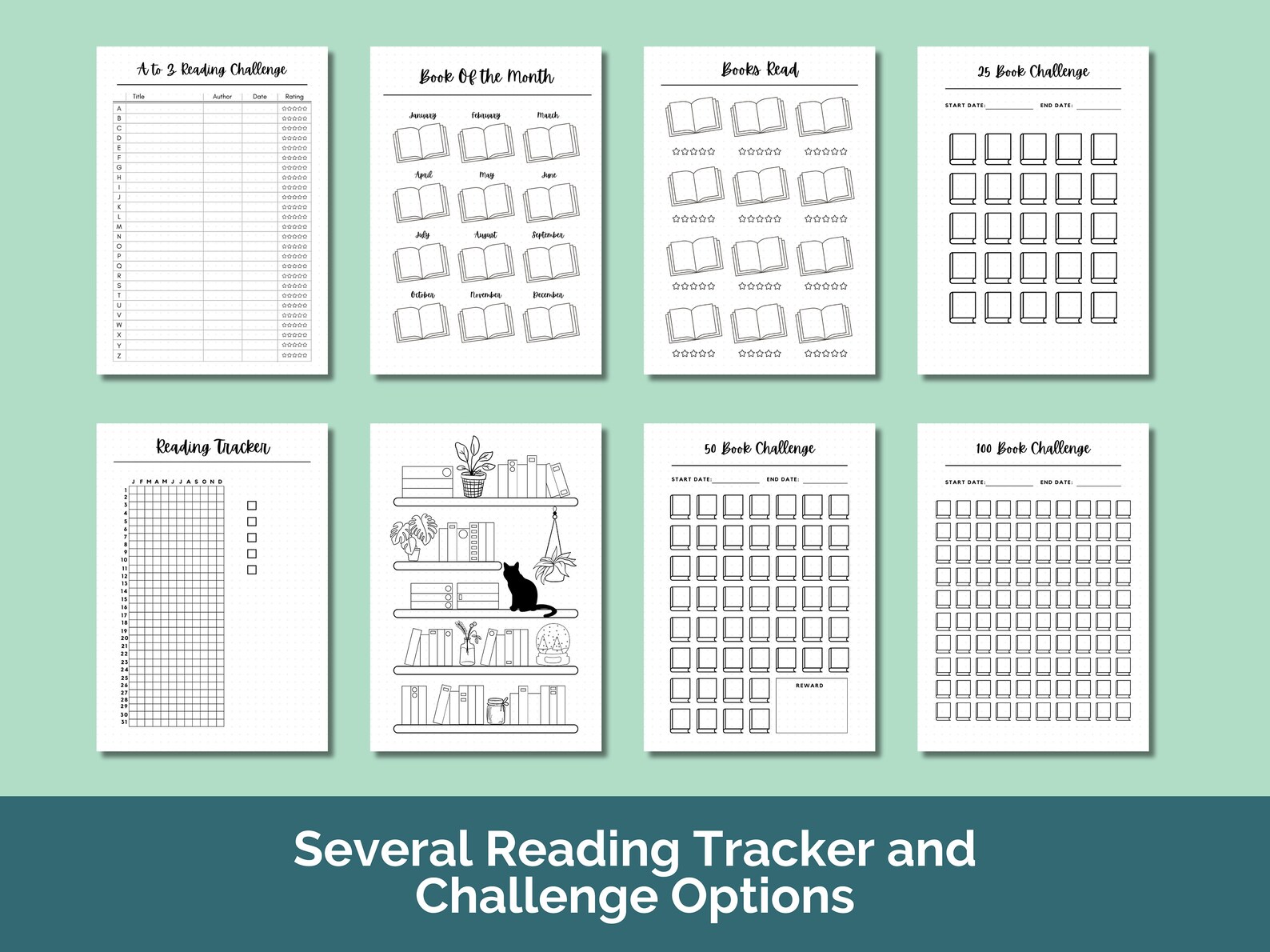 A5 Reading Journal Page Bundle, Instant Download Including Reading ...