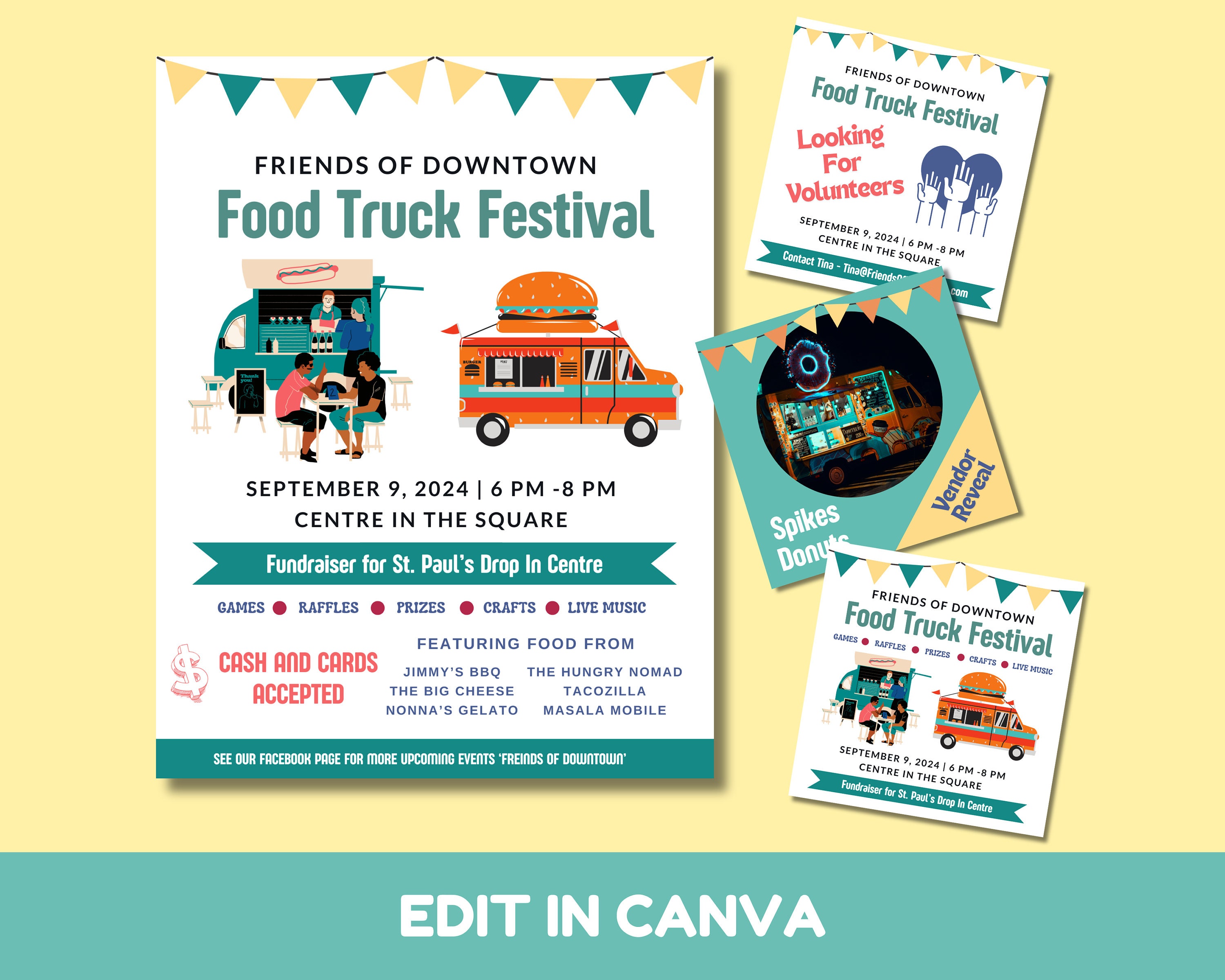 Editable Templates for Food Truck Festival, Flyer and Social Media ...