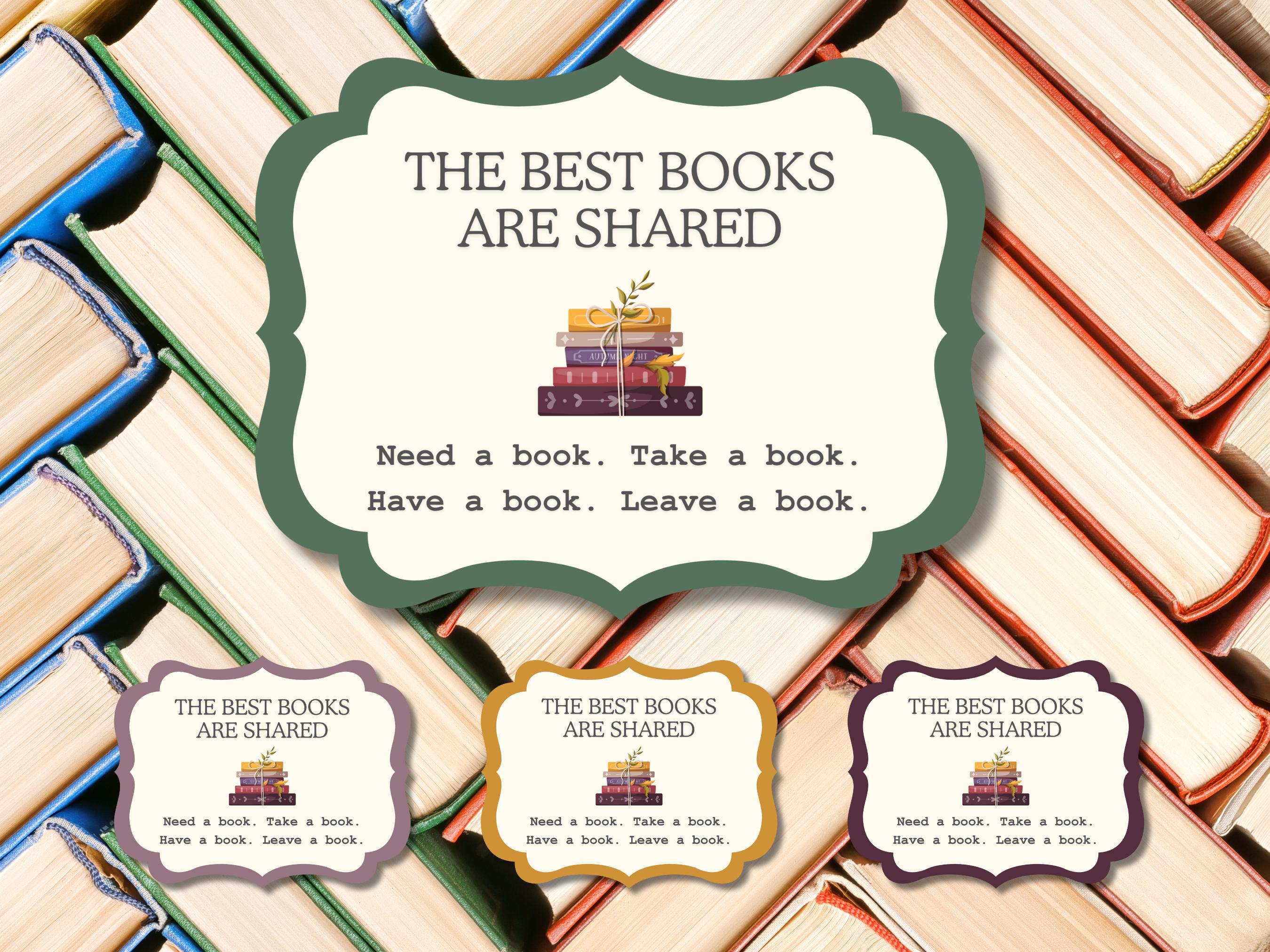 Little Free Library Sign Instant Download, Community Library Sign, PDF ...