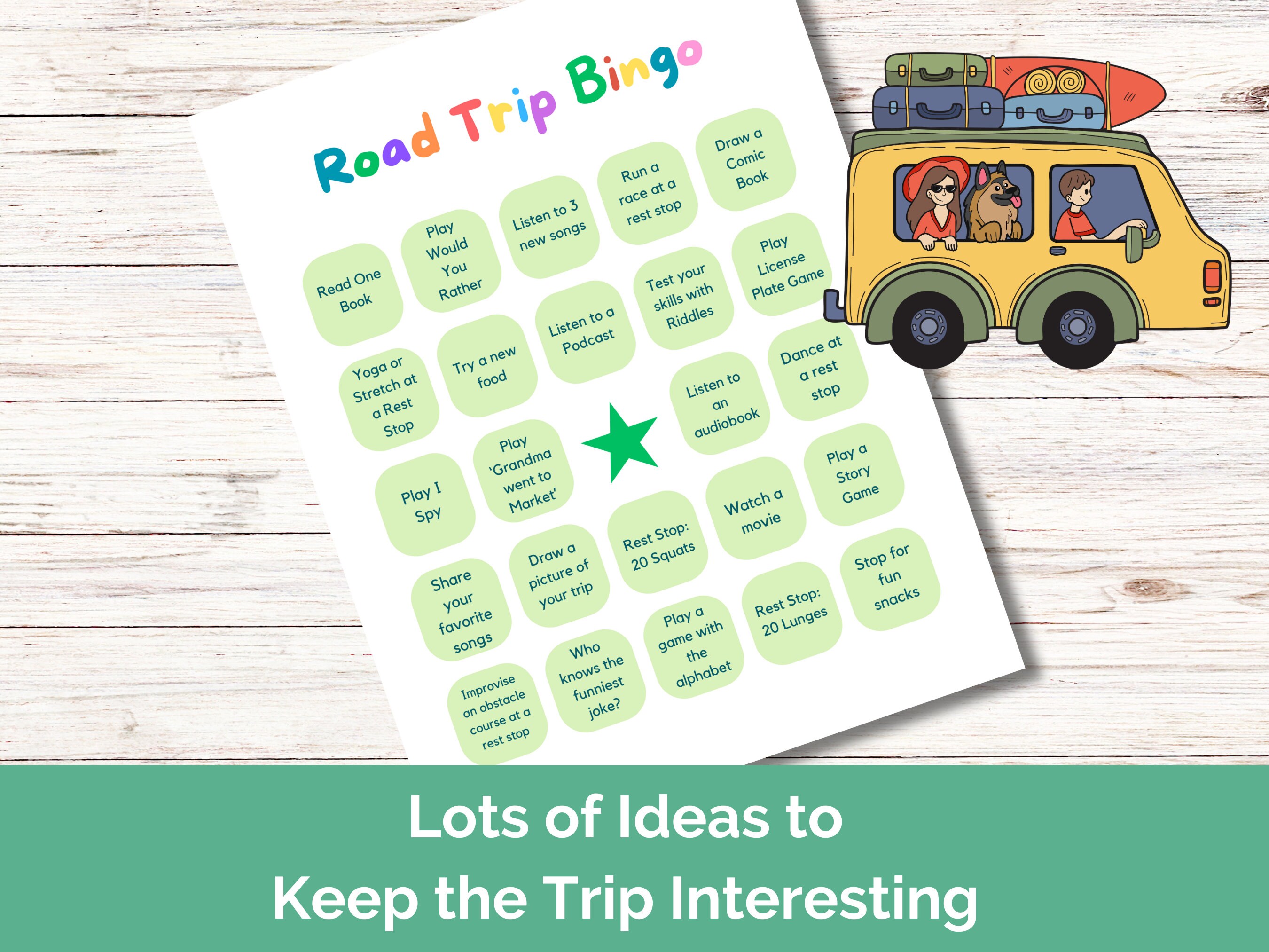 Road Trip Bingo Game Instant Download for Kids and Families in Car - Etsy