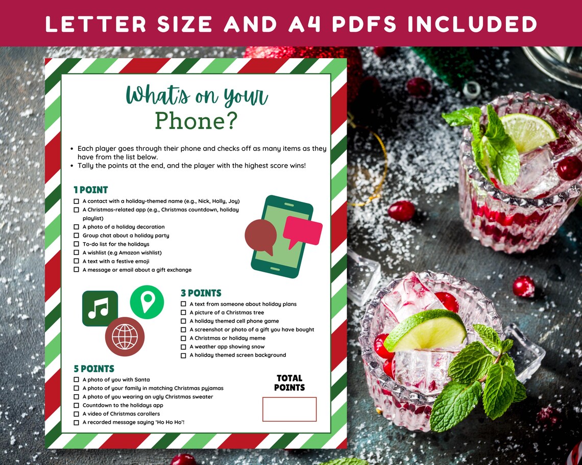 What's on Your Phone Game for Holiday Parties, Office Christmas Parties ...