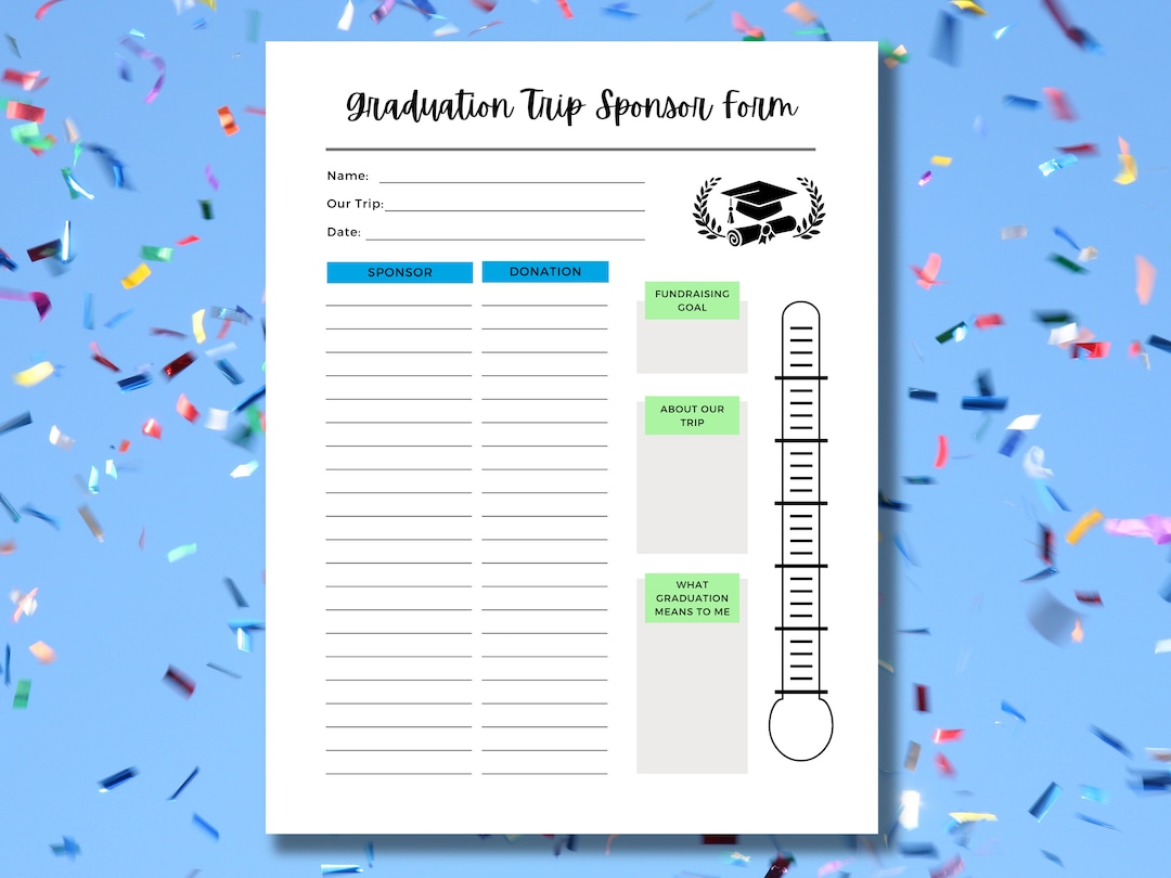 Graduation Trip Sponsorship Form Instant Download, Graduation ...