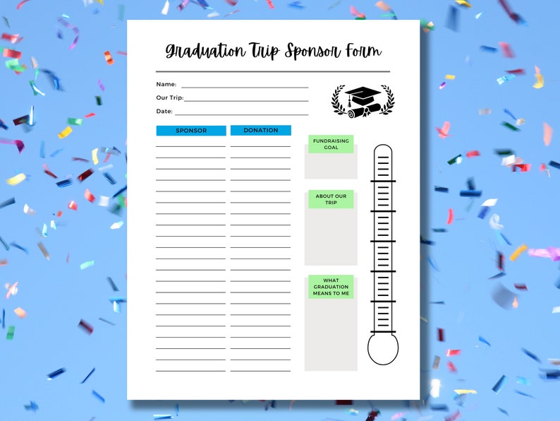 Graduation Trip Sponsorship Form Instant Download, Graduation ...