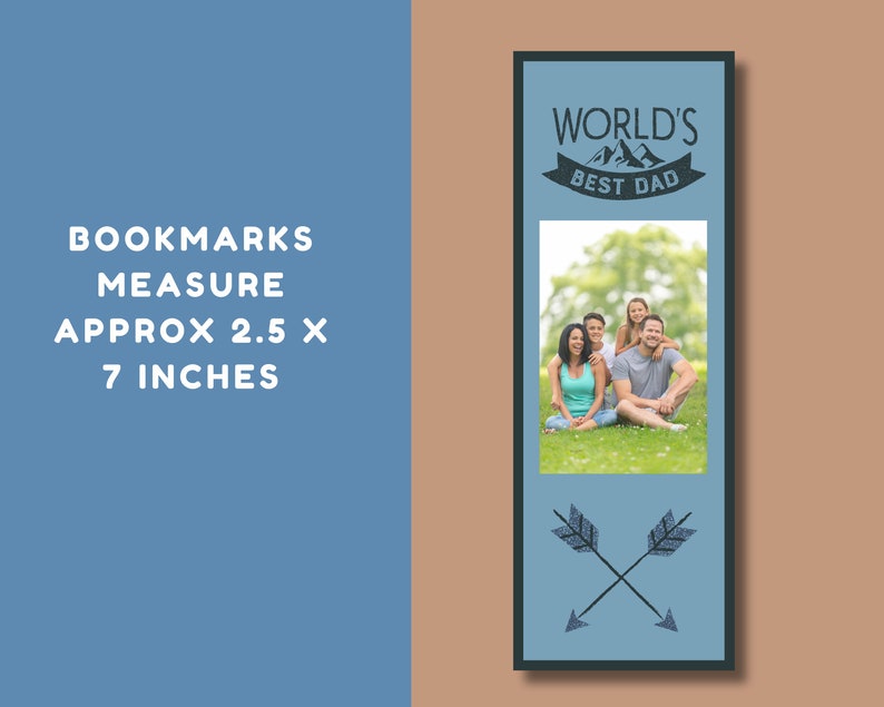 Dad Photo Bookmark Template for Canva, Template for Personal Photo ...