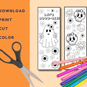 Groovy Ghost Coloring Bookmarks for Halloween, Coloring for Kids and ...
