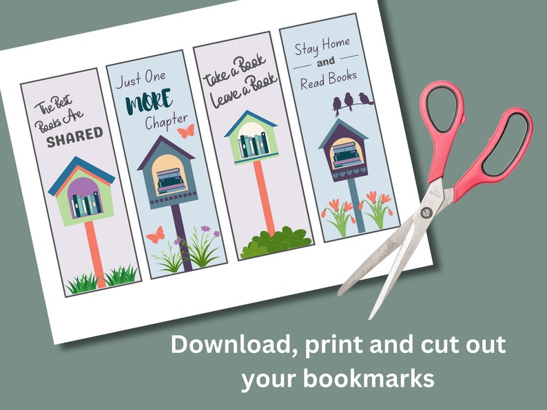 Little Free Library Printable Bookmarks, Instant Download - Etsy