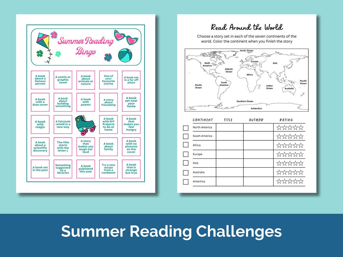 Summer Reading Activities Instant Download, US Letter and A4, Summer ...
