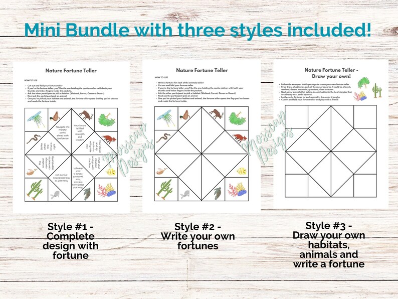 Nature Themed Cootie Catcher / Animal and Habitat Fortune - Etsy Canada