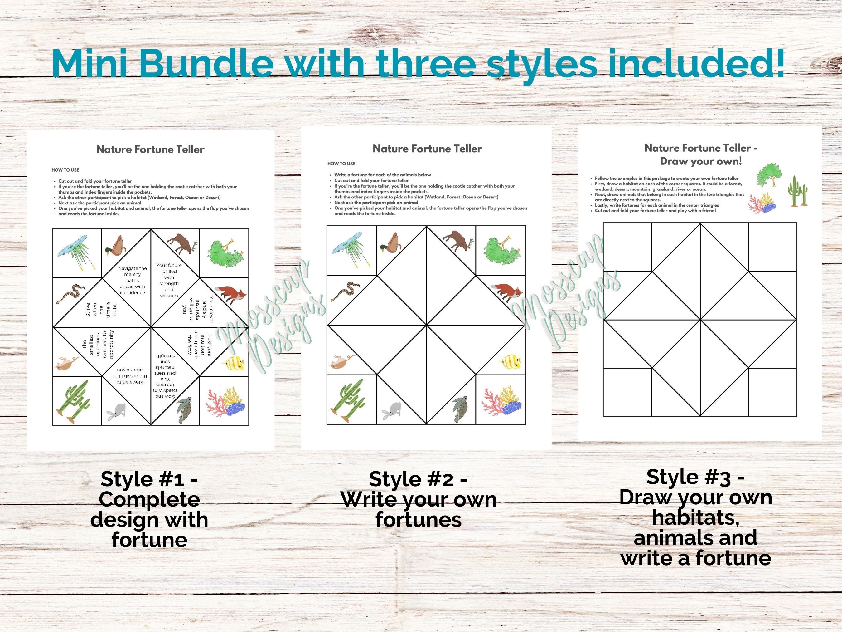 Nature Themed Cootie Catcher / Animal and Habitat Fortune - Etsy Canada