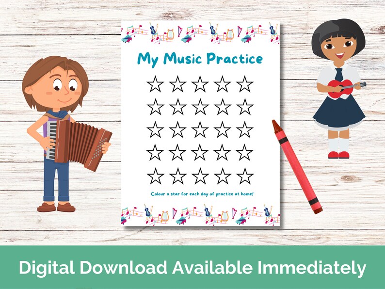 Music Practice Log / Tracker Printable Digital Download - Etsy Canada
