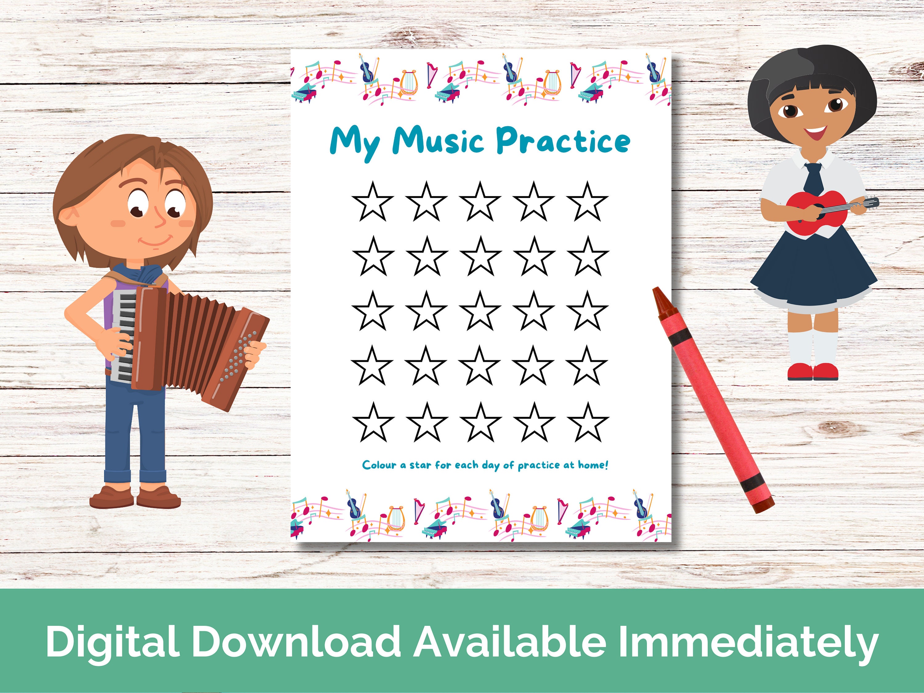 Music Practice Log / Tracker Printable Digital Download - Etsy Canada
