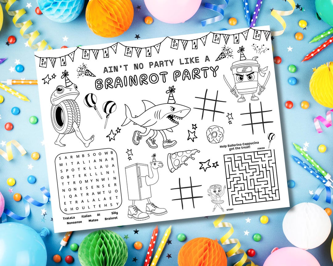 Brainrot Activity Mat: Italian Brainrot Theme Coloring Page (digital ...