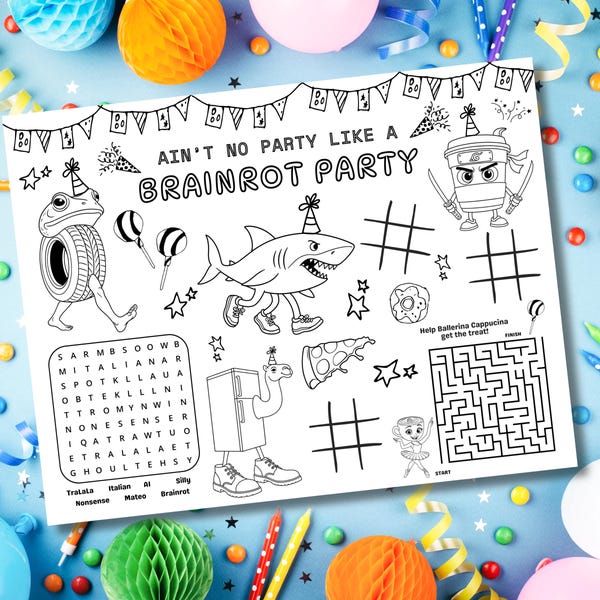 Brain Rot Coloring Pages - Etsy