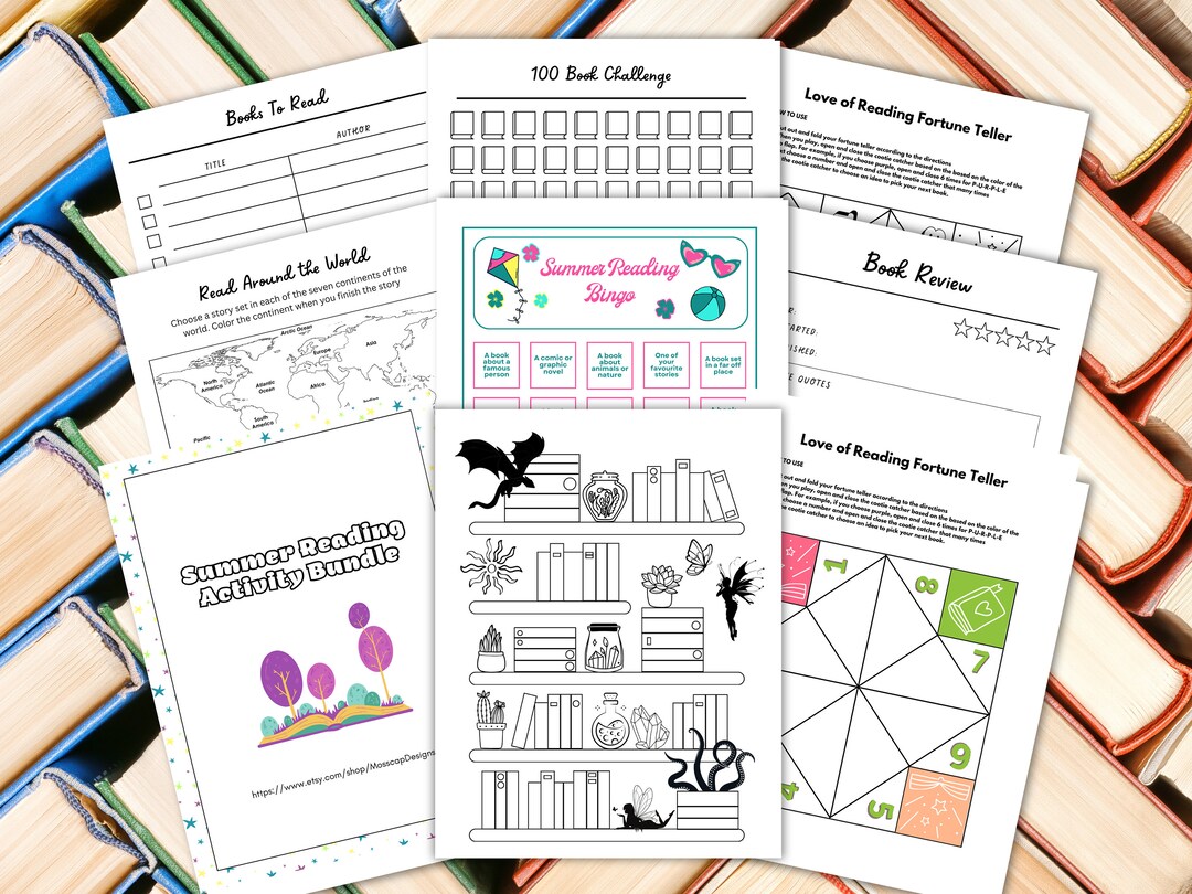 Summer Reading Activities Instant Download, US Letter and A4, Summer ...