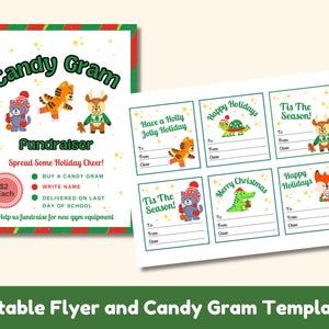 Editable Christmas Candy Gram Fundraiser Template Kit for Canva ...