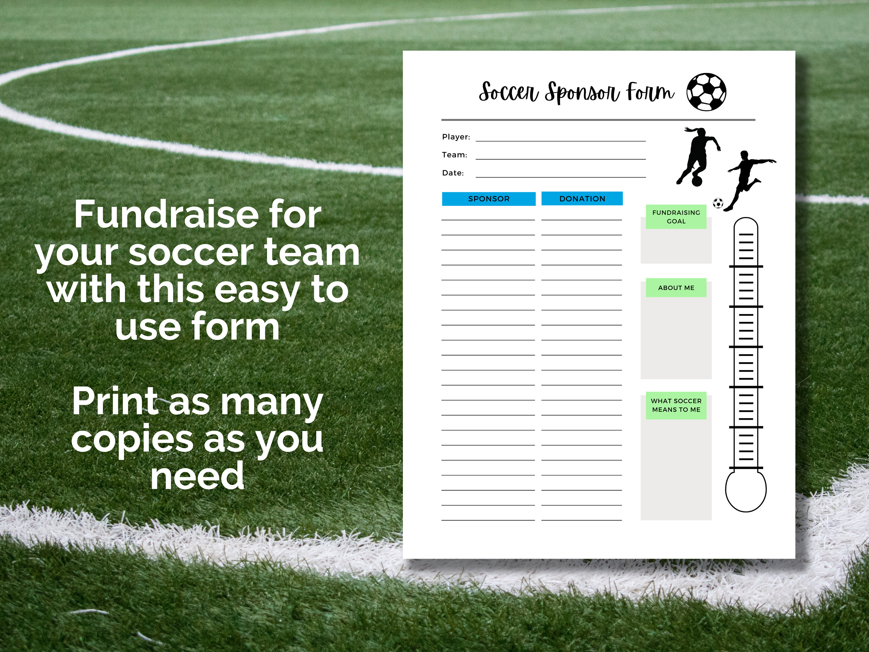 Soccer Sponsor Form / Soccer Team Donation Drive Digital Download - Etsy