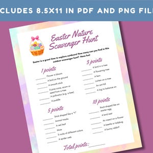Easter Outdoor Scavenger Hunt, Easter Nature Scavenger Hunt Game for ...