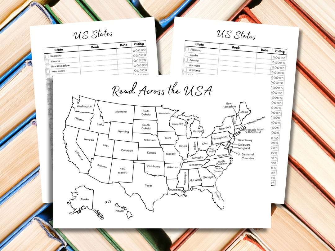 Read Across the USA Reading Challenge, Reading Tracker and Coloring Map ...